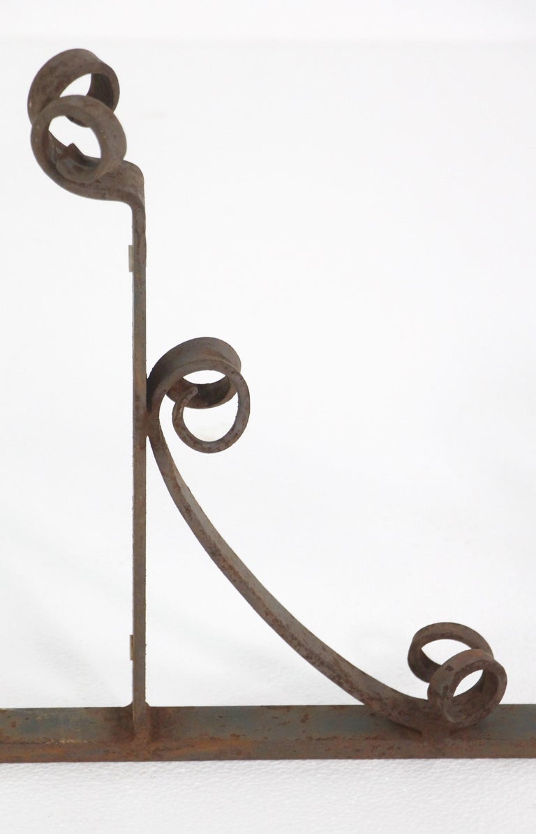 Pair of Ornate Wrought Iron Scrolled Brackets, Wall or Building Mounted ...