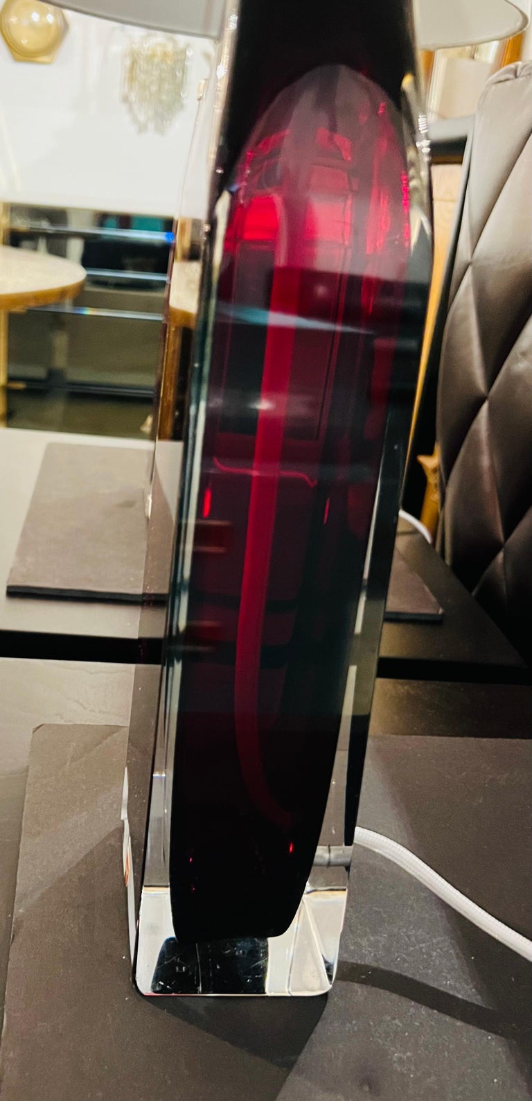 Pair of Orrefors 1960s Swedish Ruby Red Crystal Table Lamps For Sale at ...