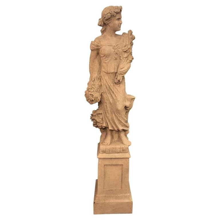 Pair of Outdoor or Indoor Standing Female Rococo Statues at 1stDibs
