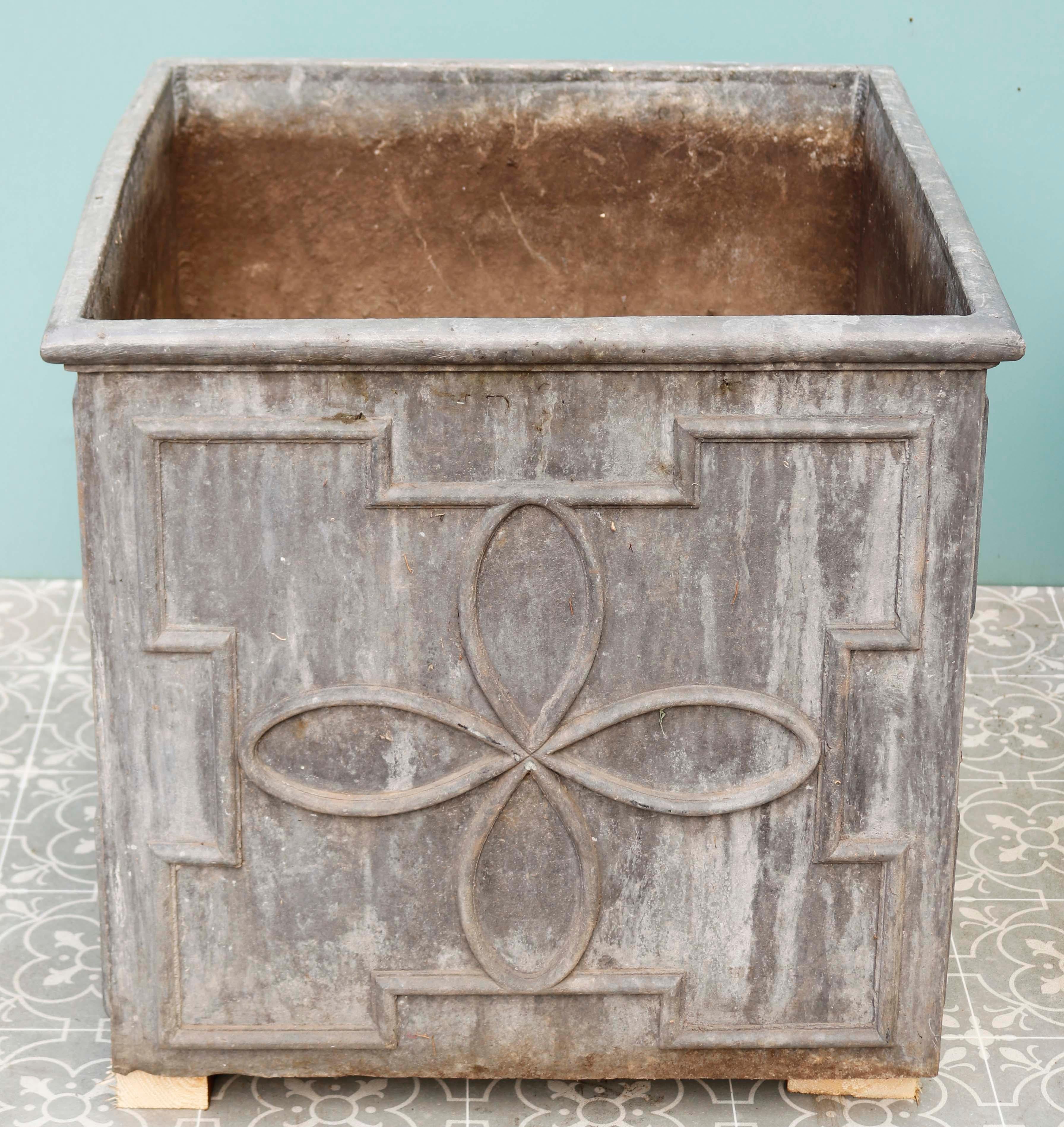 Pair of Outdoor Lead Garden Planters For Sale at 1stDibs