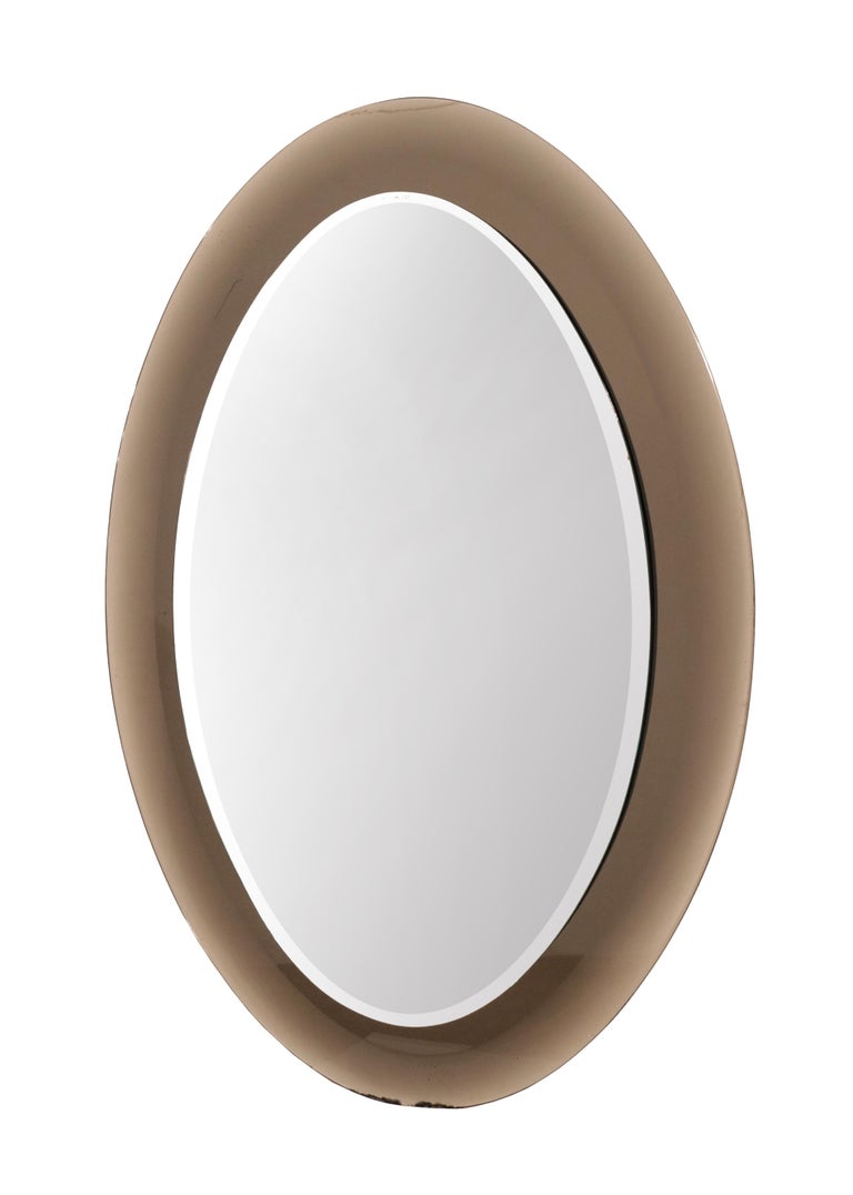 Pair of Oval Italian Glass Mirrors at 1stDibs