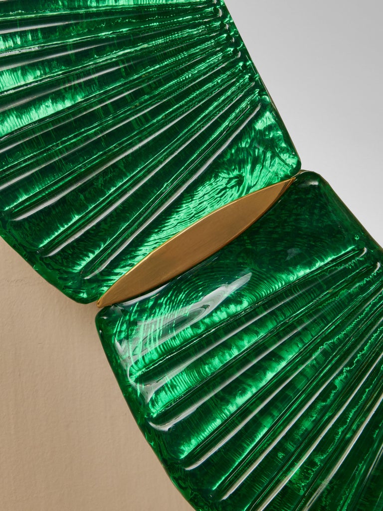 Pair of Oval Mirrors in Tainted Murano Glass For Sale at 1stDibs