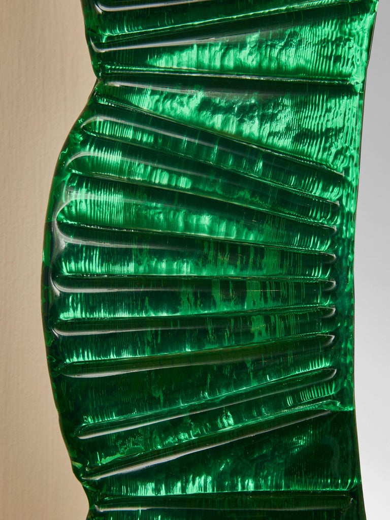 Pair of Oval Mirrors in Tainted Murano Glass For Sale at 1stDibs