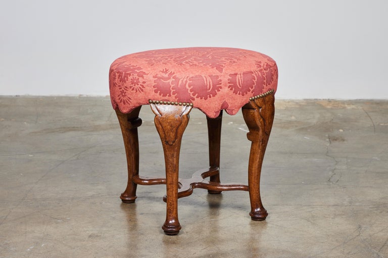Pair of Oval Walnut Stools For Sale at 1stDibs