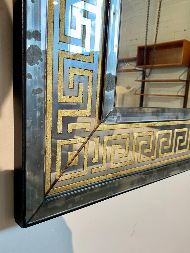 Pair of Oversized Églomisé Wall Mirrors with Greek Key Pattern For Sale ...