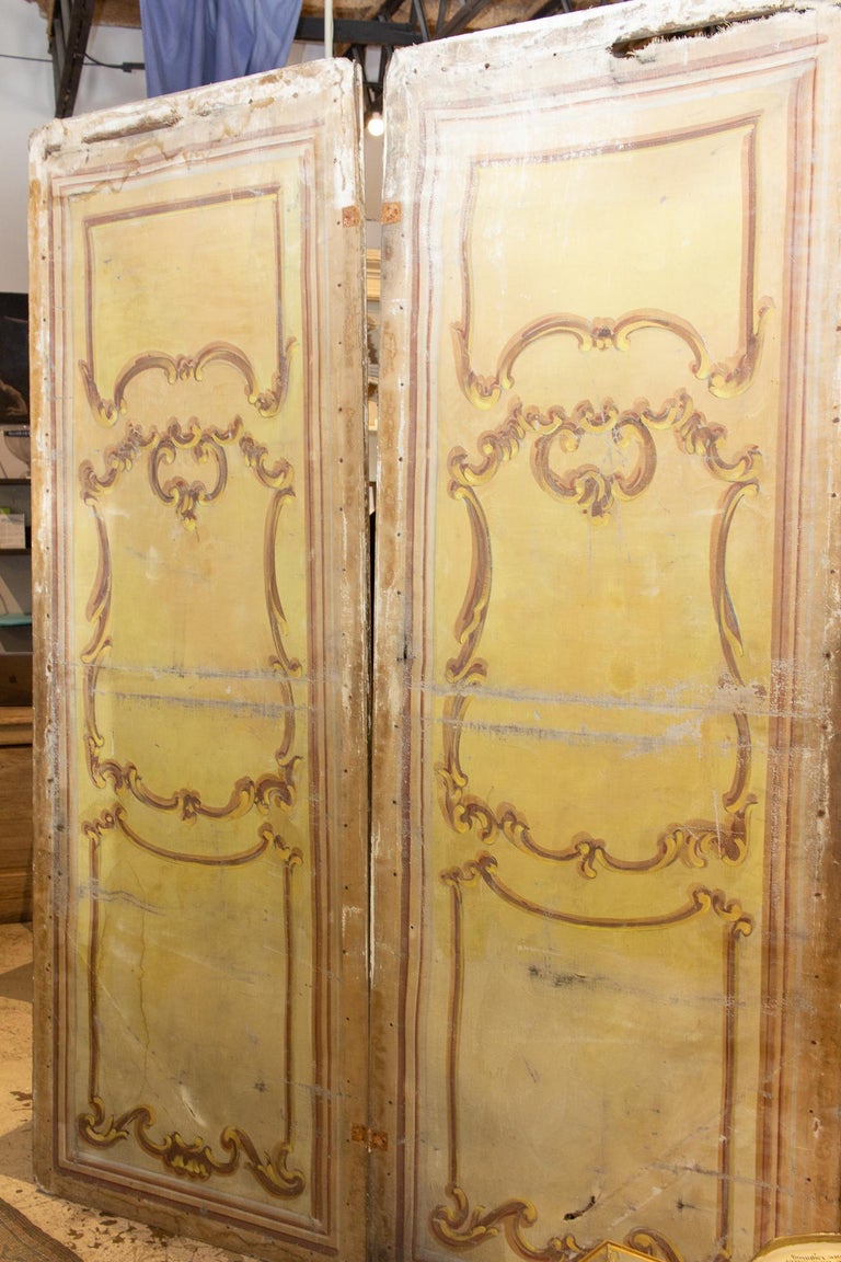 Pair of Oversized Italian Hand-Painted Stage Prop Scenery Panels For ...