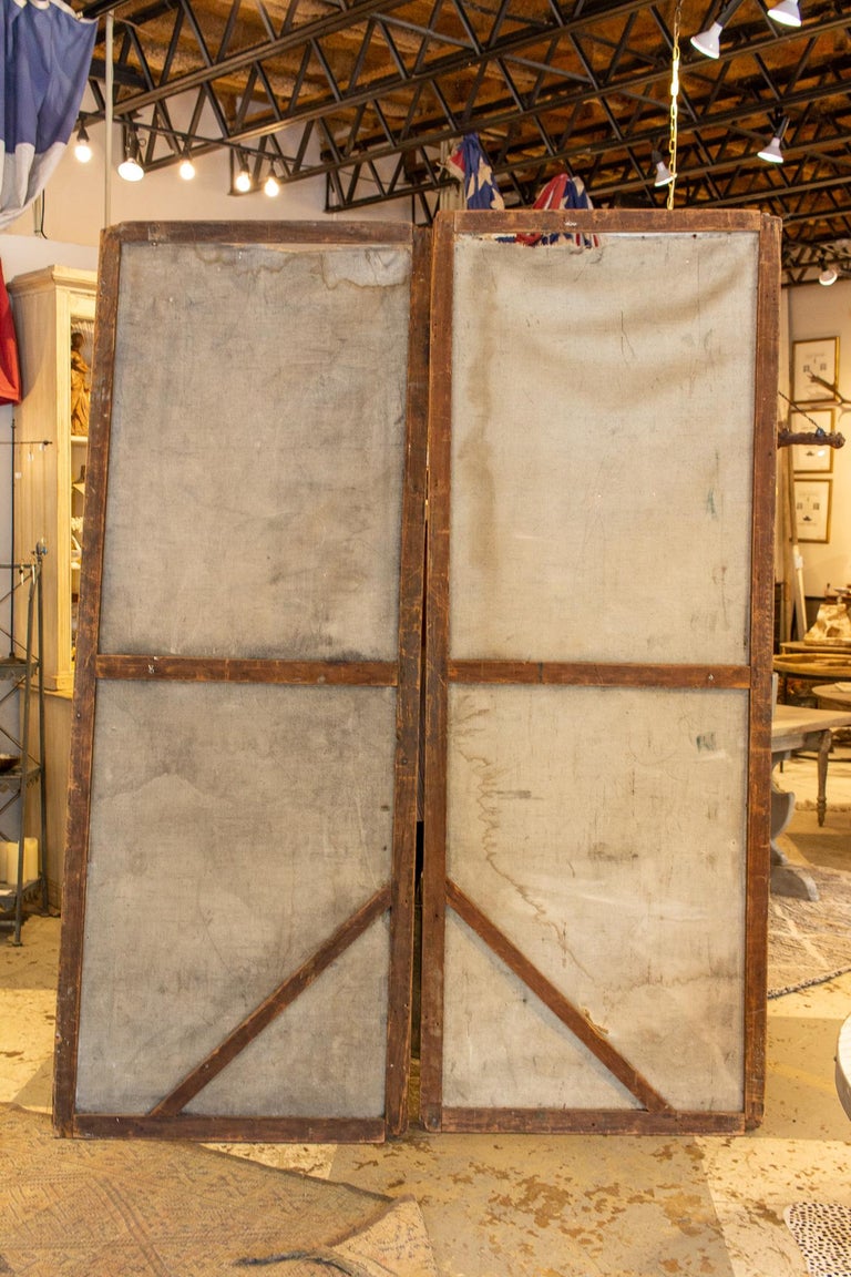 Pair of Oversized Italian Hand-Painted Stage Prop Scenery Panels For ...