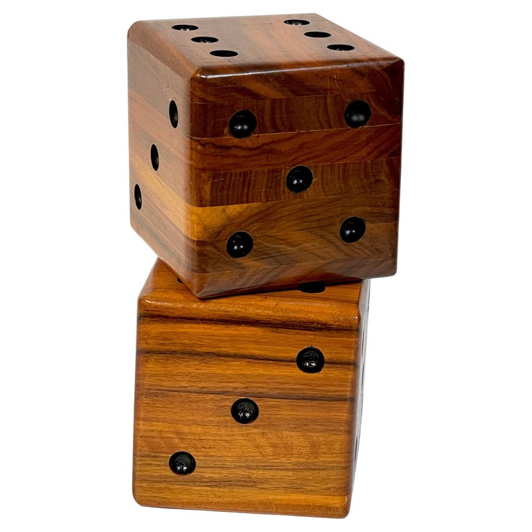 Pair of Oversized Macassar Ebony Carved Casino Dice, France circa 1950s ...