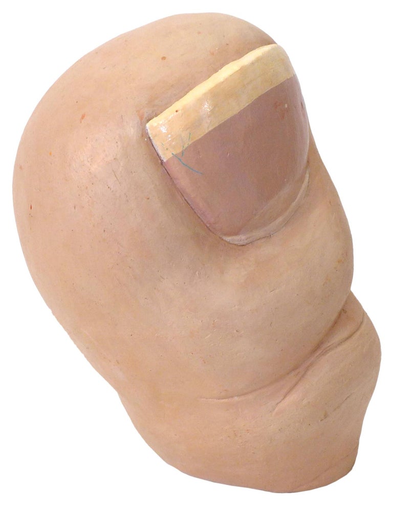 Pair of Oversized Painted Terracotta Toe Sculptures For Sale at 1stDibs