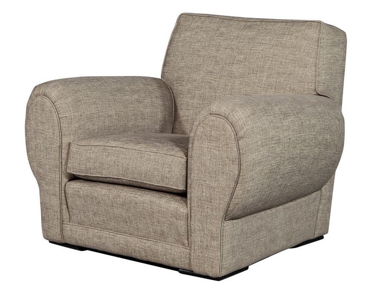 Pair of Oversized Upholstered Club Chairs at 1stDibs