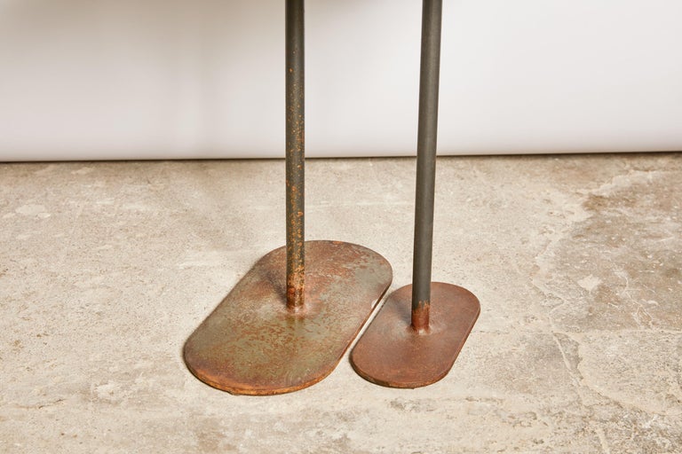 Pair of Oxidized Ellipses Table Signed by Pia Chevalier at 1stDibs