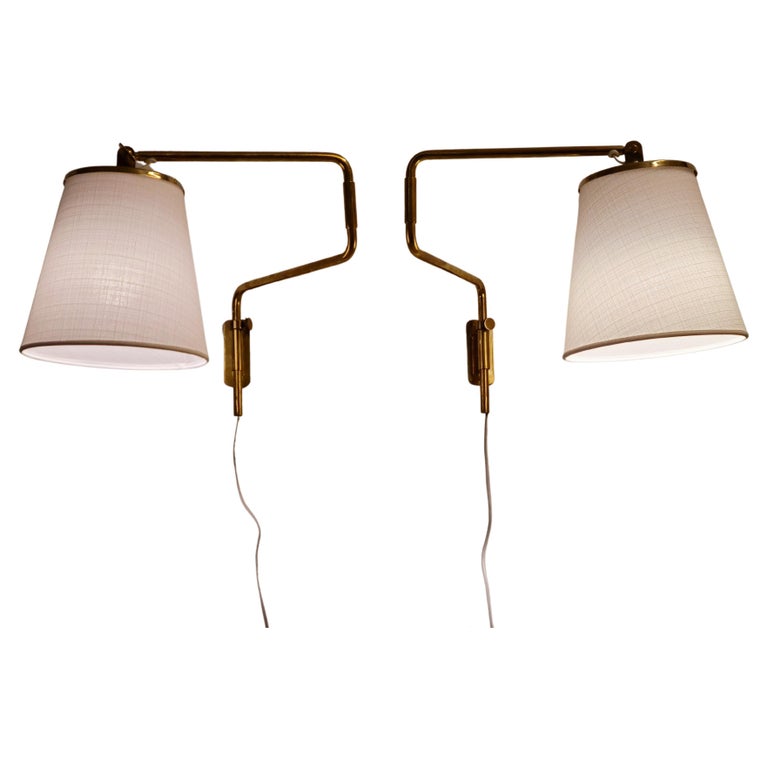 Pair of Paavo Tynell adjustable wall lamps model 9414, Taito For Sale ...