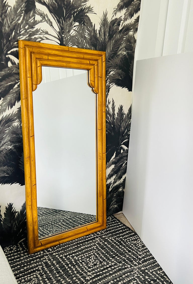 Pair of Pagoda Bamboo Mirrors In Wood and Resin, c. 1970's For Sale at ...