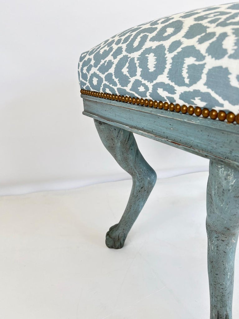 Pair of Painted Benches with Hock Legs and Paw Feet For Sale at 1stDibs