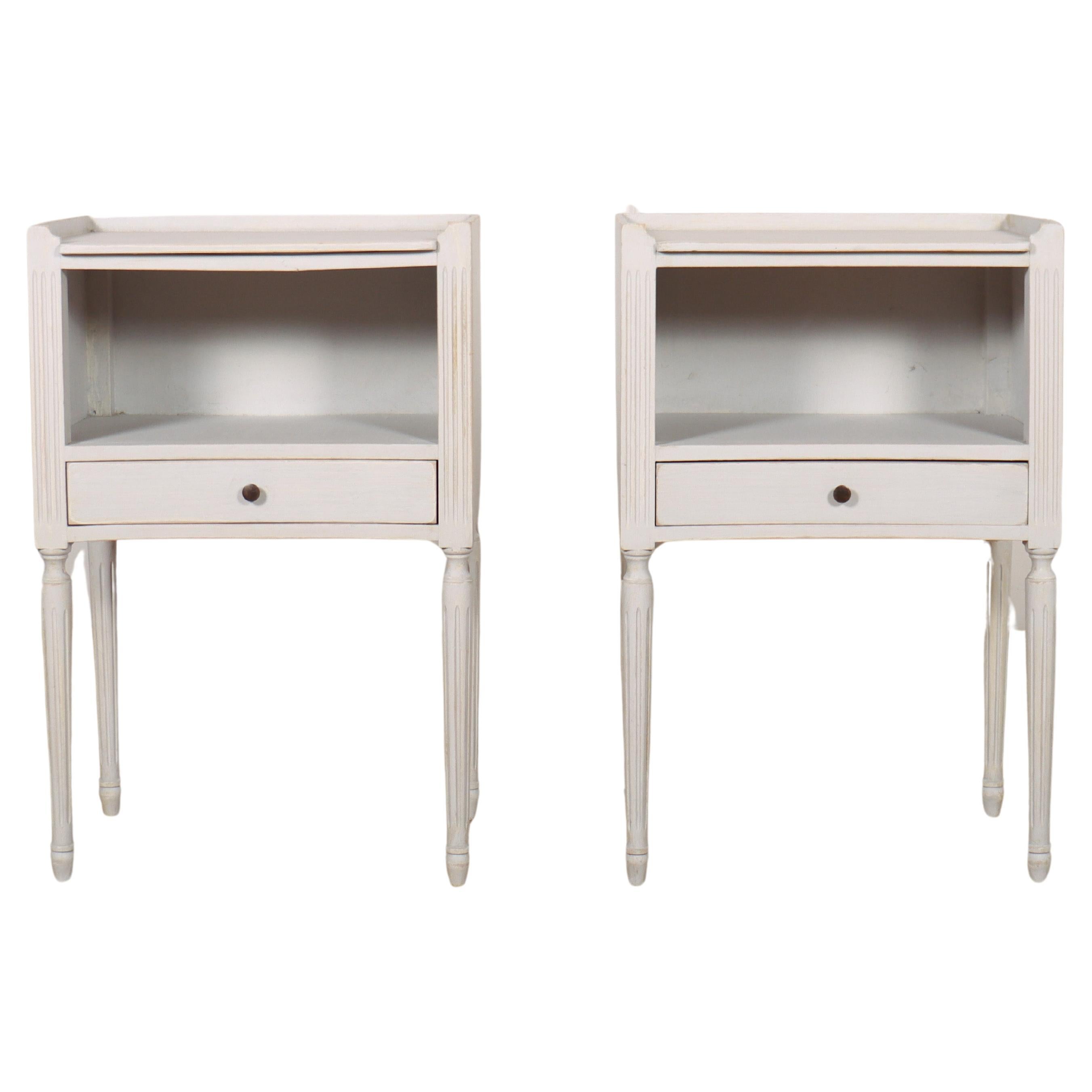 Pair of Painted Beside Tables For Sale at 1stDibs