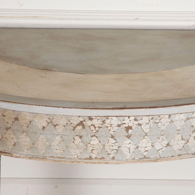 Pair of Painted Demi-Lune Console Tables at 1stDibs