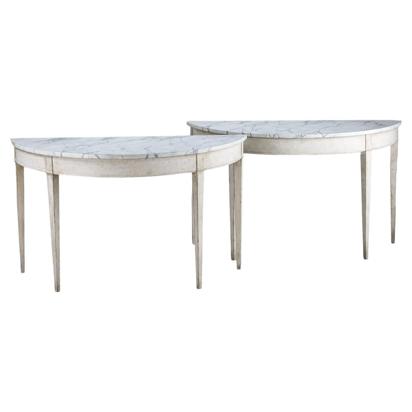 Pair of Contemporary Demi-Lune Console Table For Sale at 1stDibs