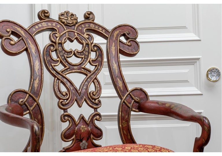 Pair of Painted Italianate Finely Crafted Armchairs For Sale at 1stDibs ...