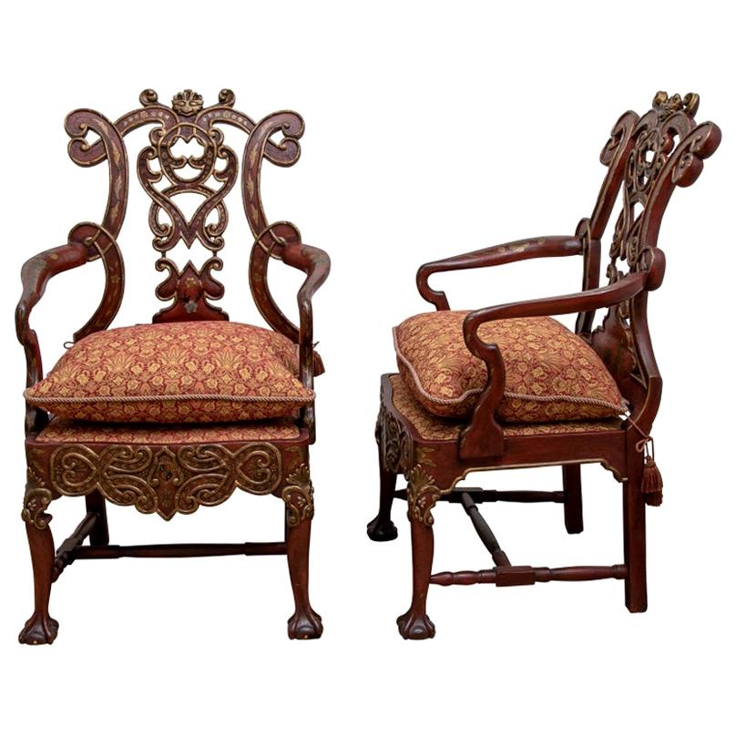 Pair of Painted Italianate Finely Crafted Armchairs For Sale at 1stDibs ...