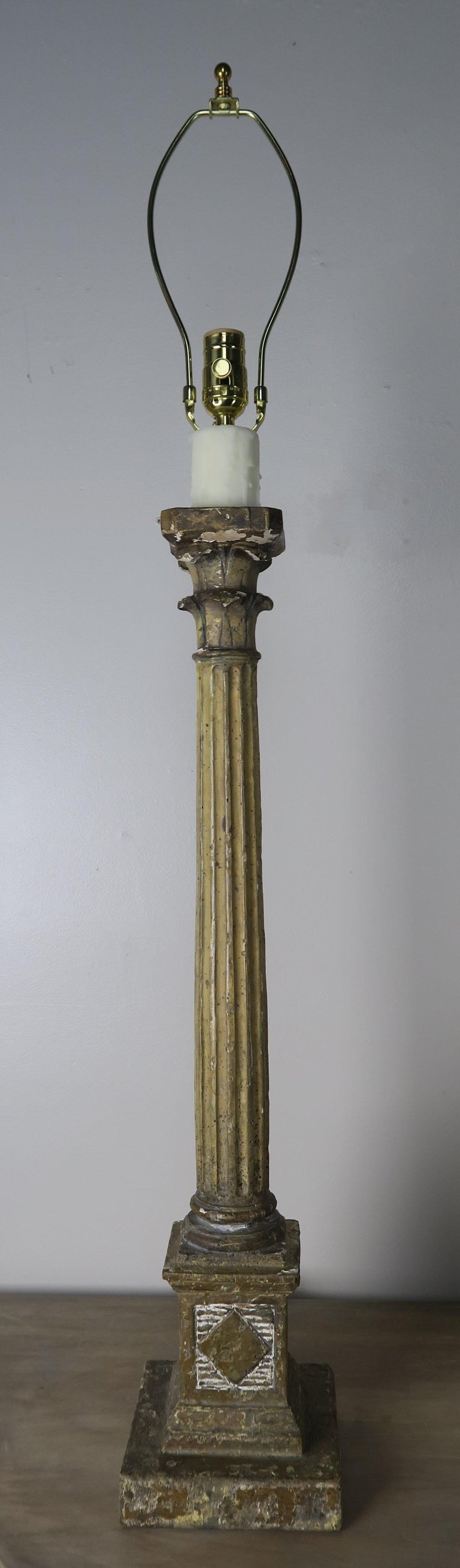 Pair of Painted Neoclassical Lamps with Parchment Shades For Sale at ...