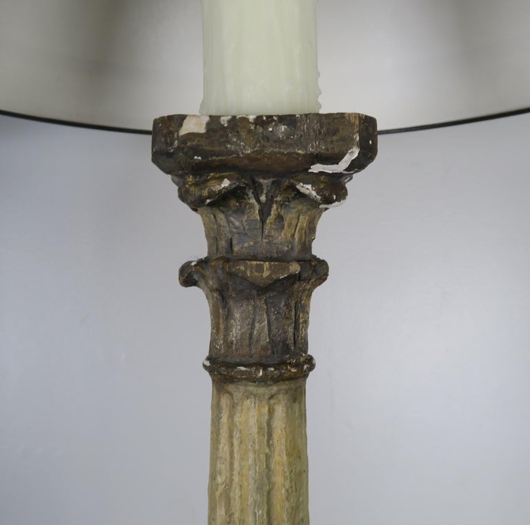 Pair of Painted Neoclassical Lamps with Parchment Shades For Sale at ...