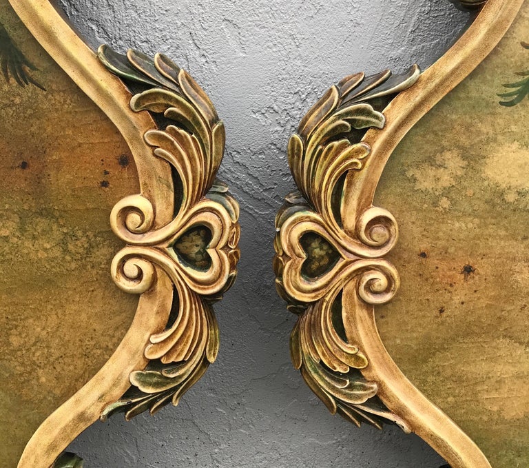 Pair of Painted Opposing Monkey and Palm Tree Wall Plaques For Sale at ...