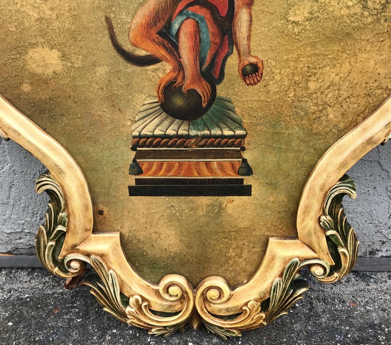 Pair of Painted Opposing Monkey and Palm Tree Wall Plaques For Sale at ...