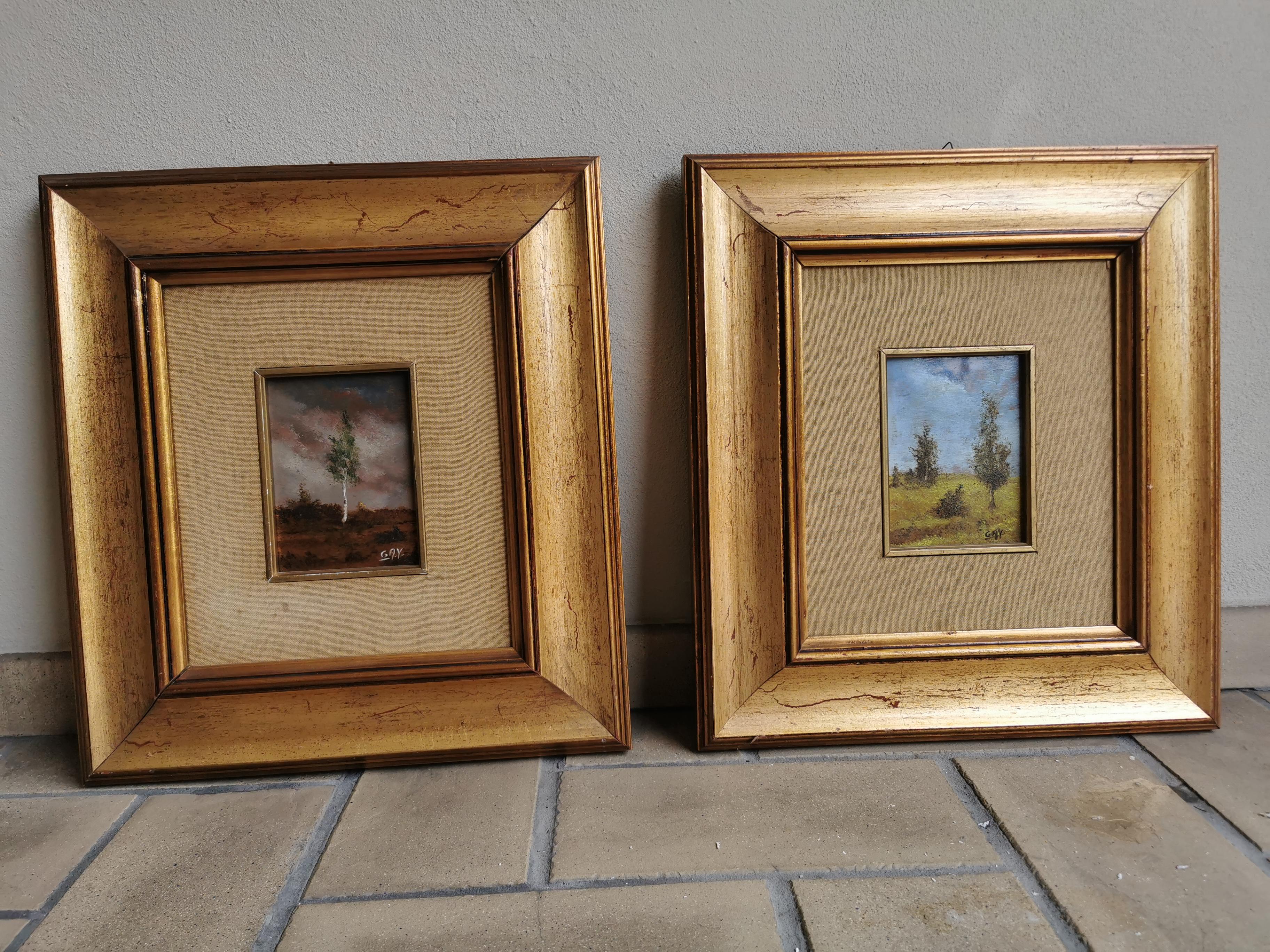 Pair of Paintings Landscape oil on copper XX.century at 1stDibs