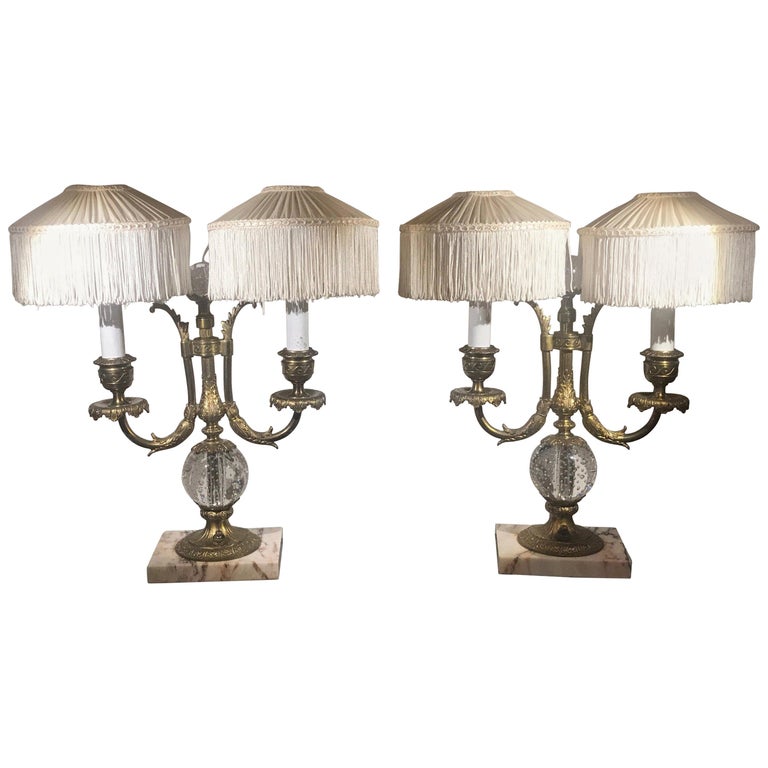 Pair of Pairpoint Buffet Lamps, circa 1910 With Shades For Sale at ...