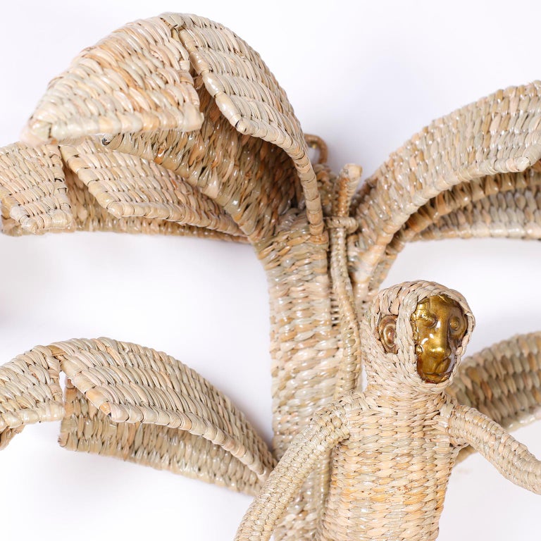Pair of Palm Tree and Monkey Wall Sconces at 1stDibs