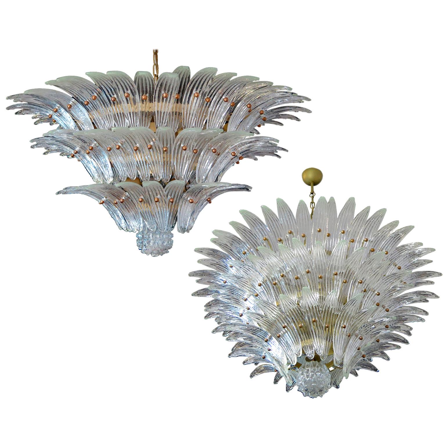 Original Palmette Chandelier by Barovier and Toso, Murano, 1960 For Sale at 1stDibs