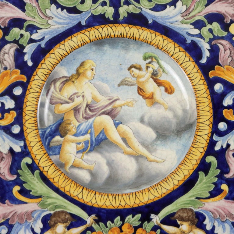 Pair of Parade Plates Neo-Renaissance Style Ceramic Italy XX Century ...