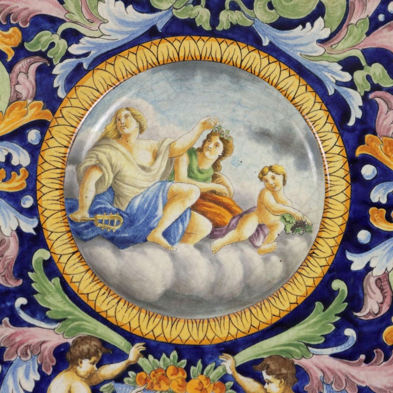 Pair of Parade Plates Neo-Renaissance Style Ceramic Italy XX Century ...