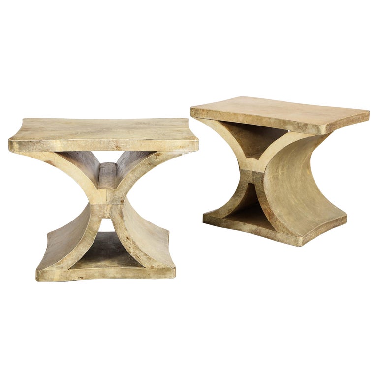 Pair of Parchment Tables For Sale at 1stDibs