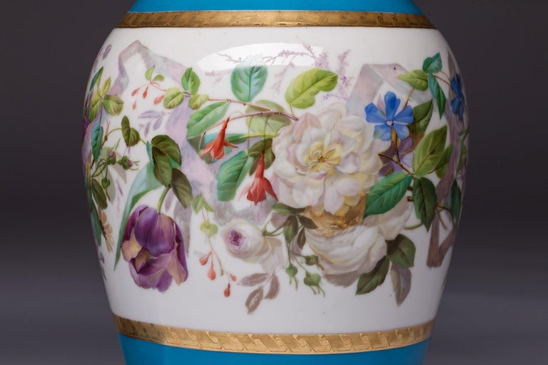 Pair of Paris Porcelain Botanical Vases, Mid-19th Century For Sale at ...