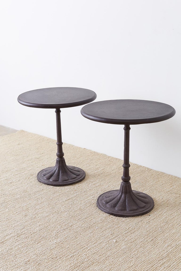 Pair of Parisian Style Iron Bistro Cafe Tables at 1stDibs