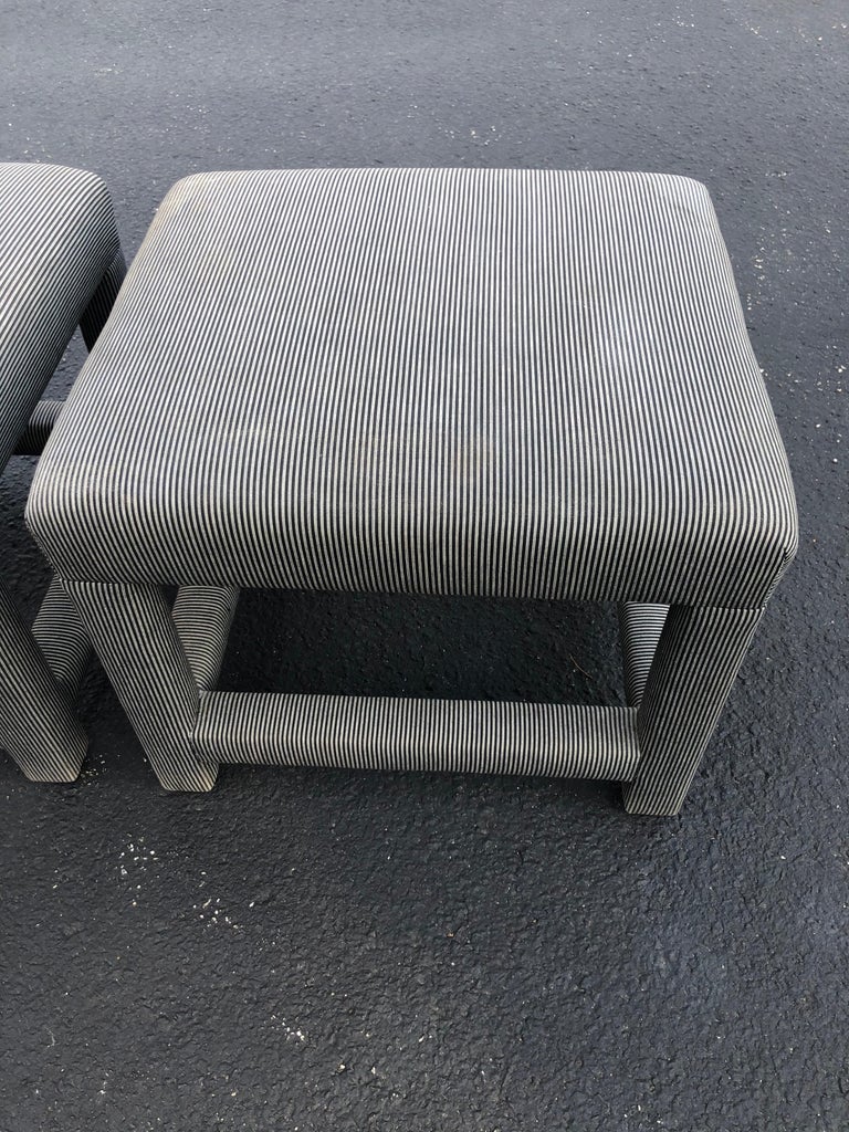 Pair of Parson Style Foot Stools or Ottomans (2) For Sale at 1stDibs