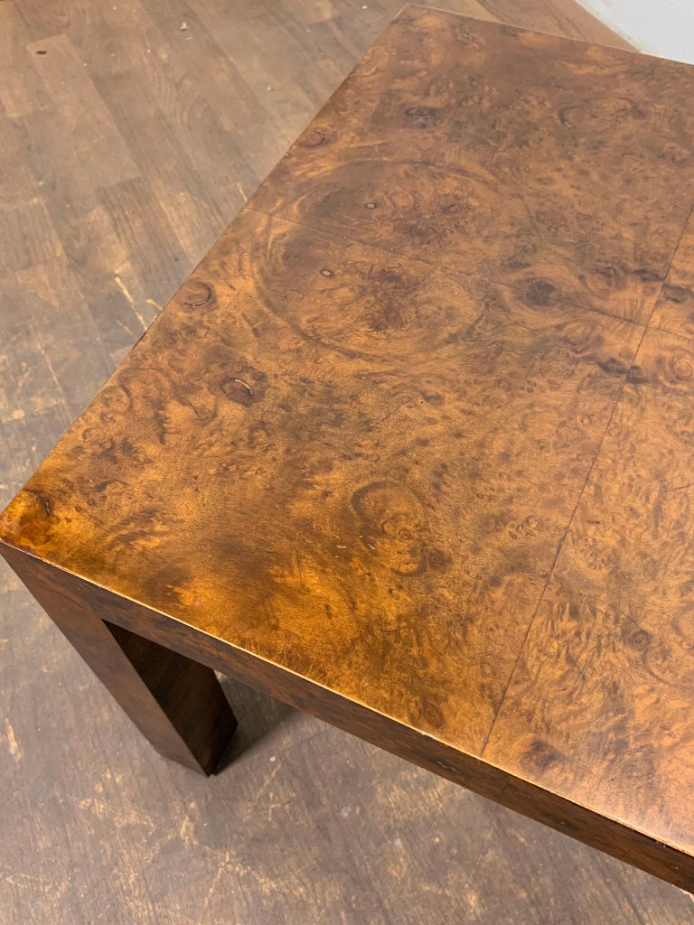 Pair of Parsons Style Burl Wood Side Tables, Circa 1960s For Sale at ...
