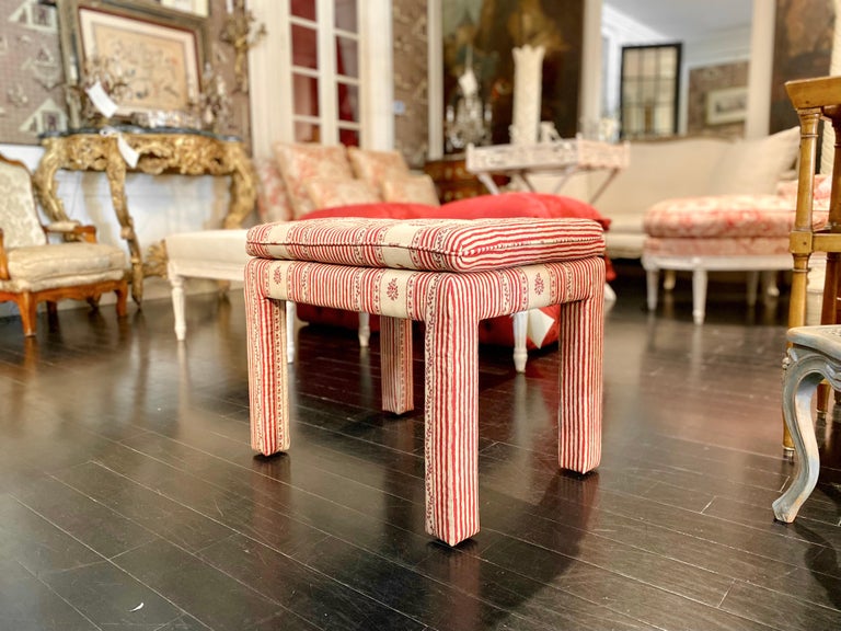 Pair of Parsons Style Ottoman Stools at 1stDibs