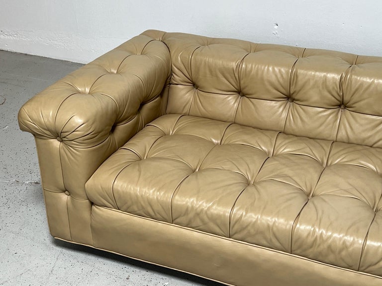 Pair of Party Sofas by Edward Wormley for Dunbar in Original Leather ...