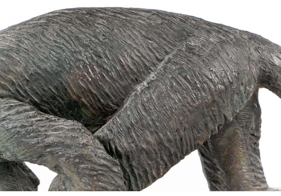 Pair Of Patinated Bronze Monkey Figures For Sale at 1stDibs