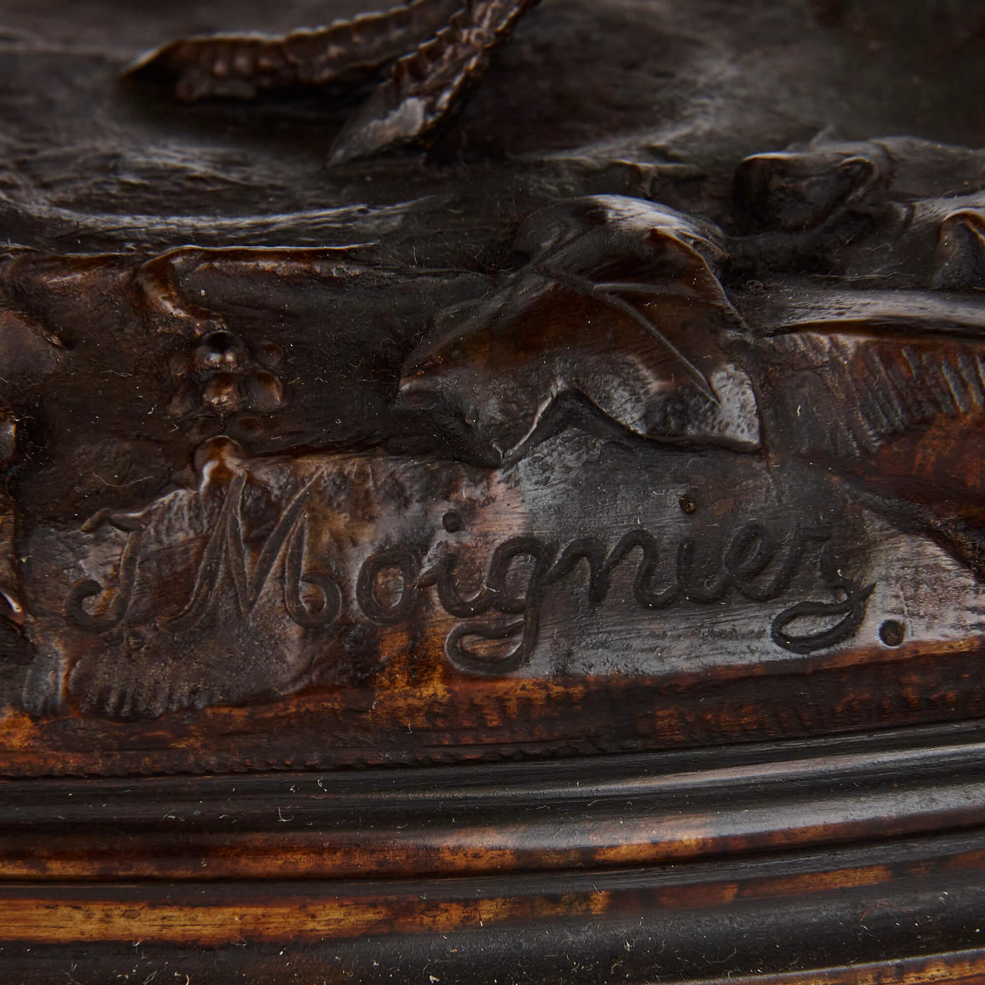 Pair of Patinated Bronze Partridge Sculptures by Jules Moigniez For ...