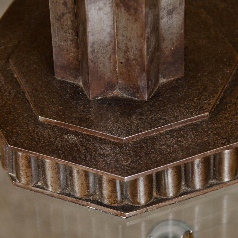 Pair of Patinated Iron Candlesticks For Sale at 1stDibs