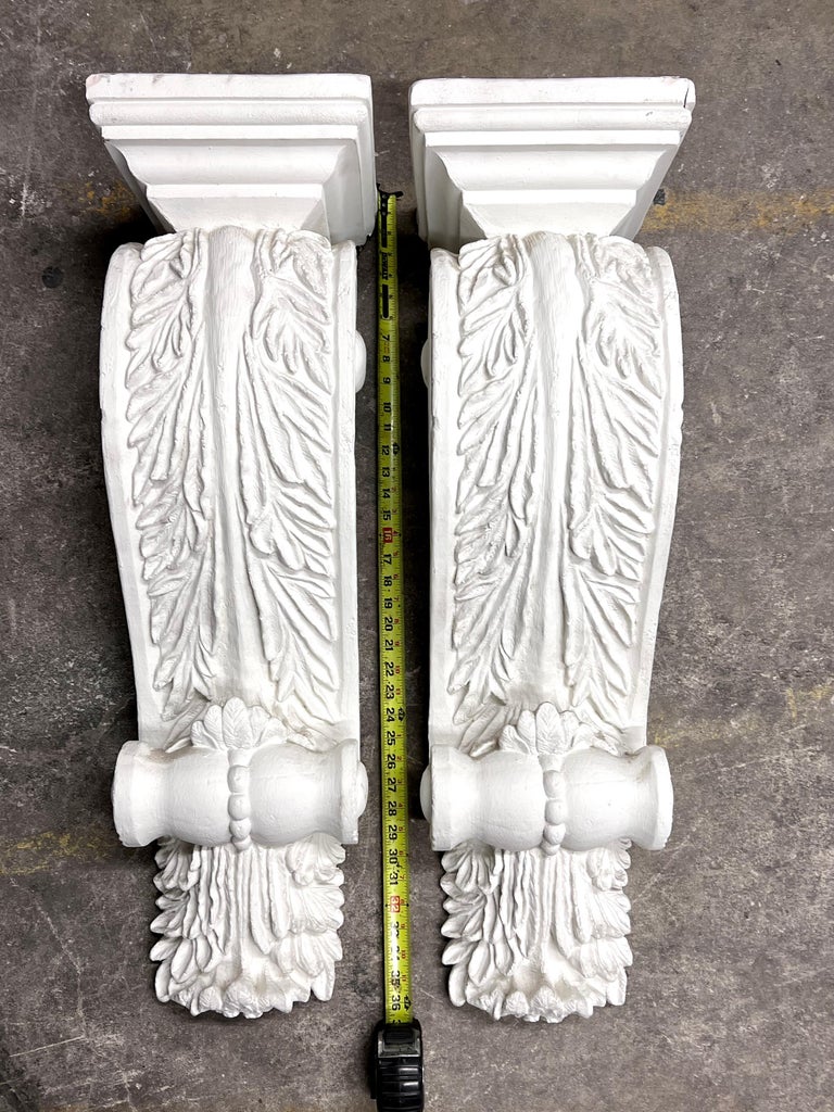 Pair of Patinated White Renaissance Revival Plaster Corbels For Sale at ...