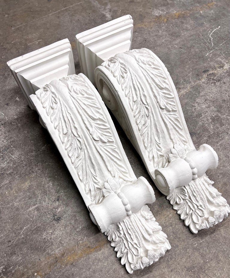 Pair of Patinated White Renaissance Revival Plaster Corbels For Sale at ...