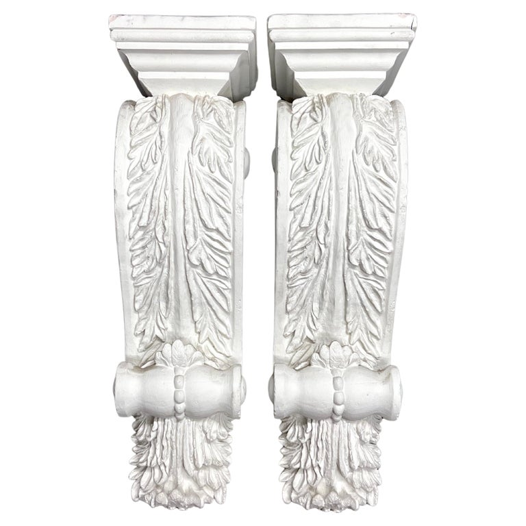 Pair of Patinated White Renaissance Revival Plaster Corbels For Sale at ...