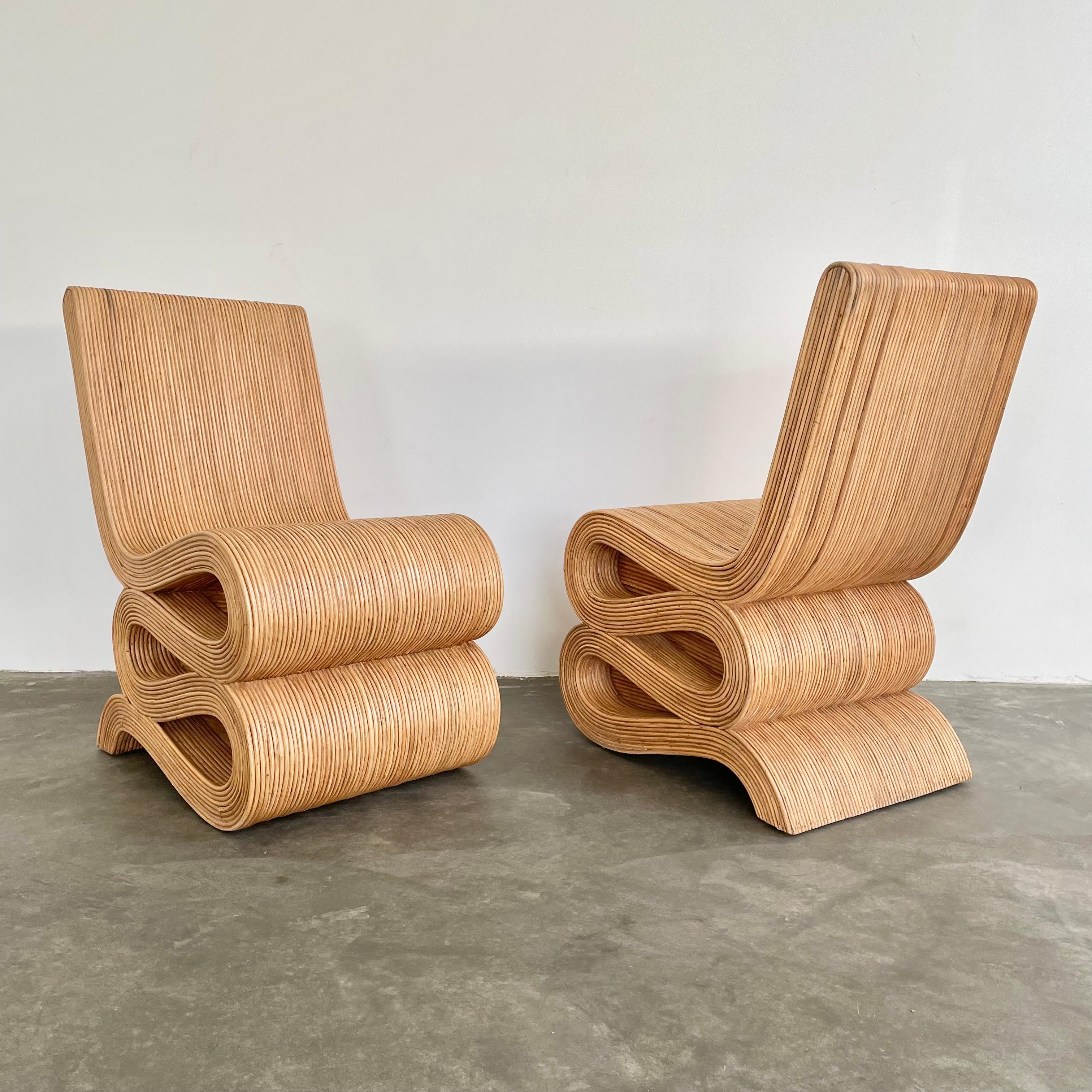 Pair of Pencil Rattan Chairs in the Style of Frank Gehry For Sale at ...