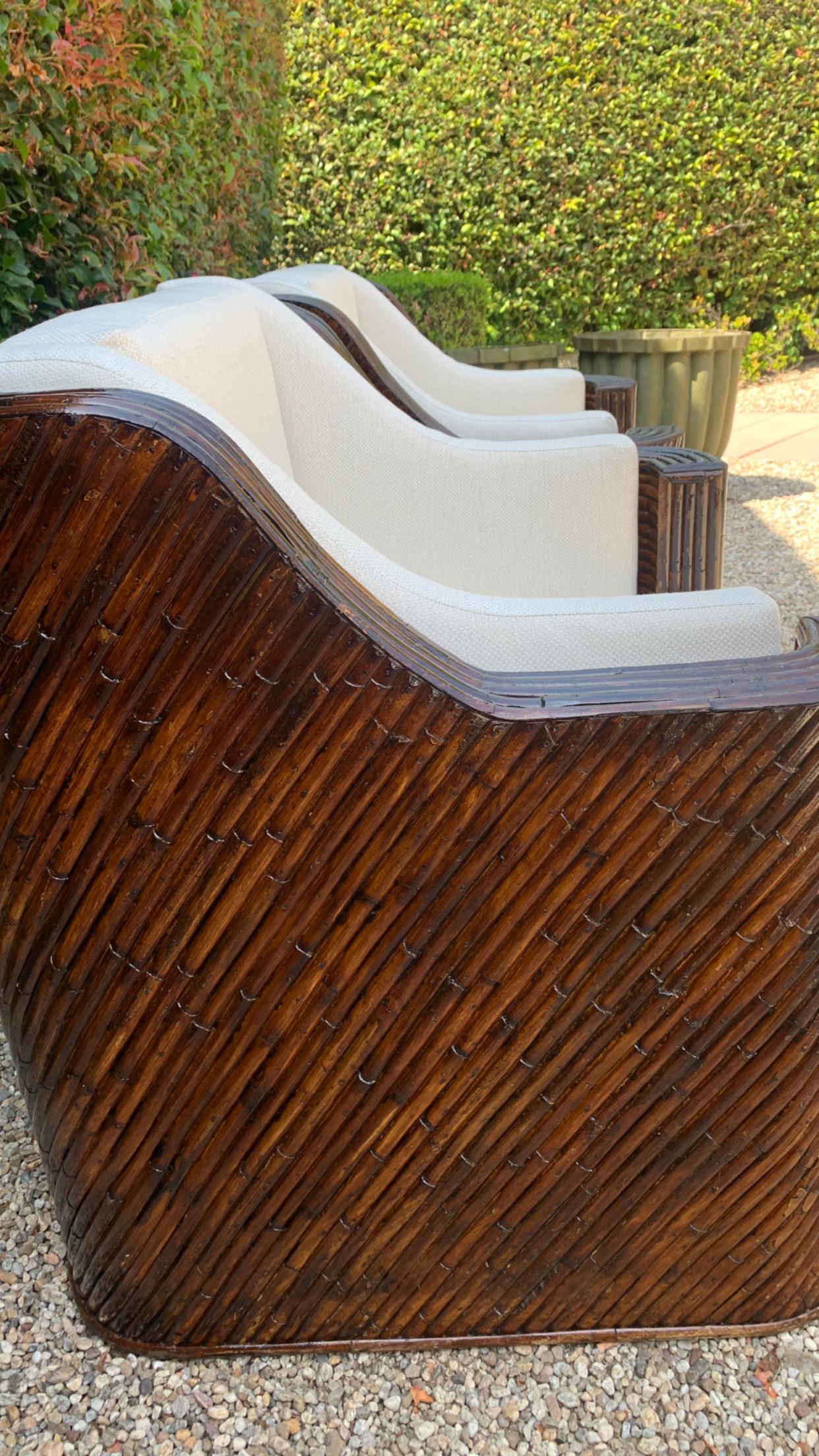 Pair of Pencil Reed Rattan Chairs at 1stDibs | reed chairs for sale