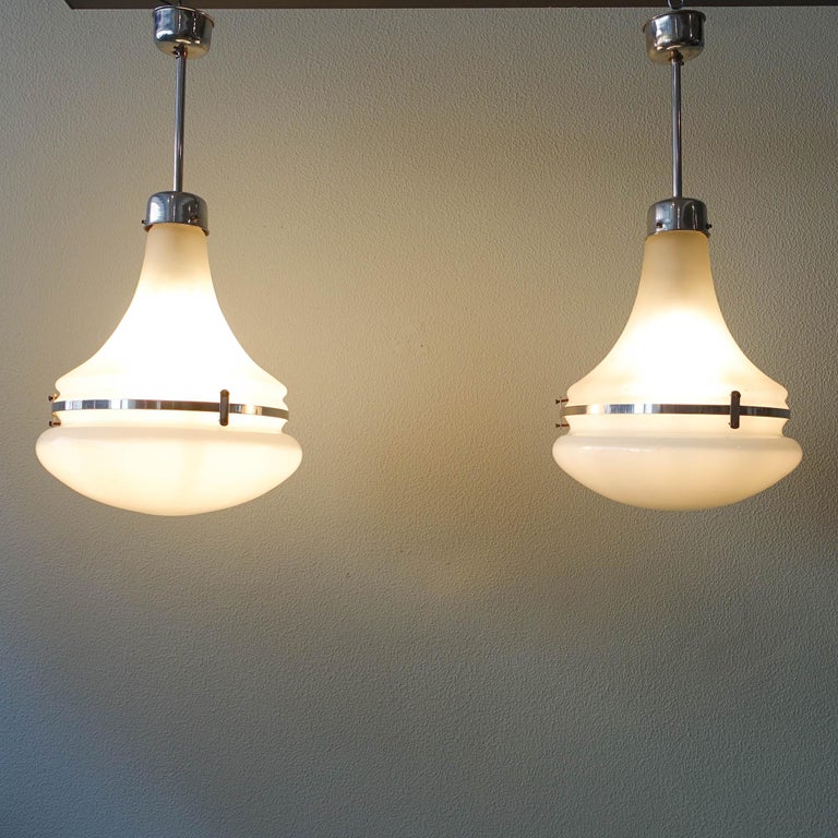 Pair of Pendant Lamps by Gaivota, in Style of Peter Behrens, 1920s For ...