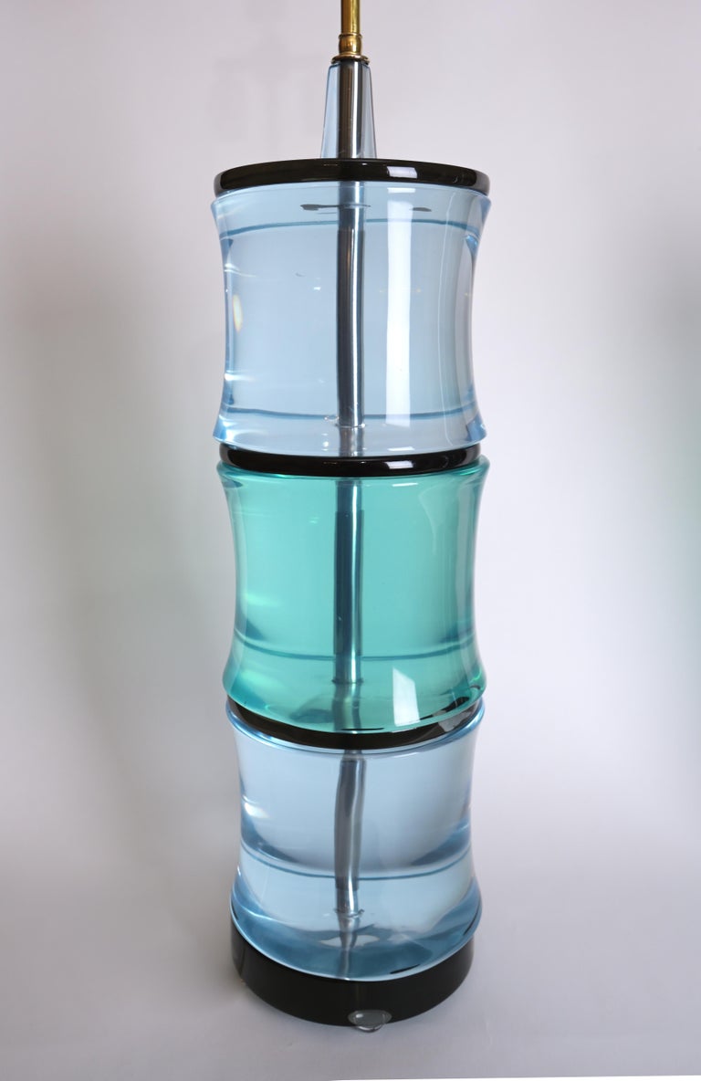 Pair of Peridot and Aquamarine Somerset Table Lamps by David Duncan ...